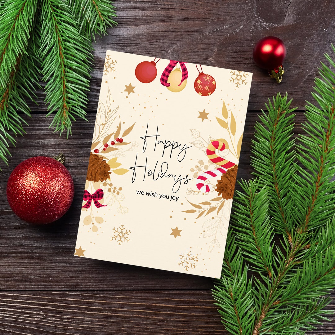 BEST VALUE Printable Christmas Card Instant Download Merry Christmas ...