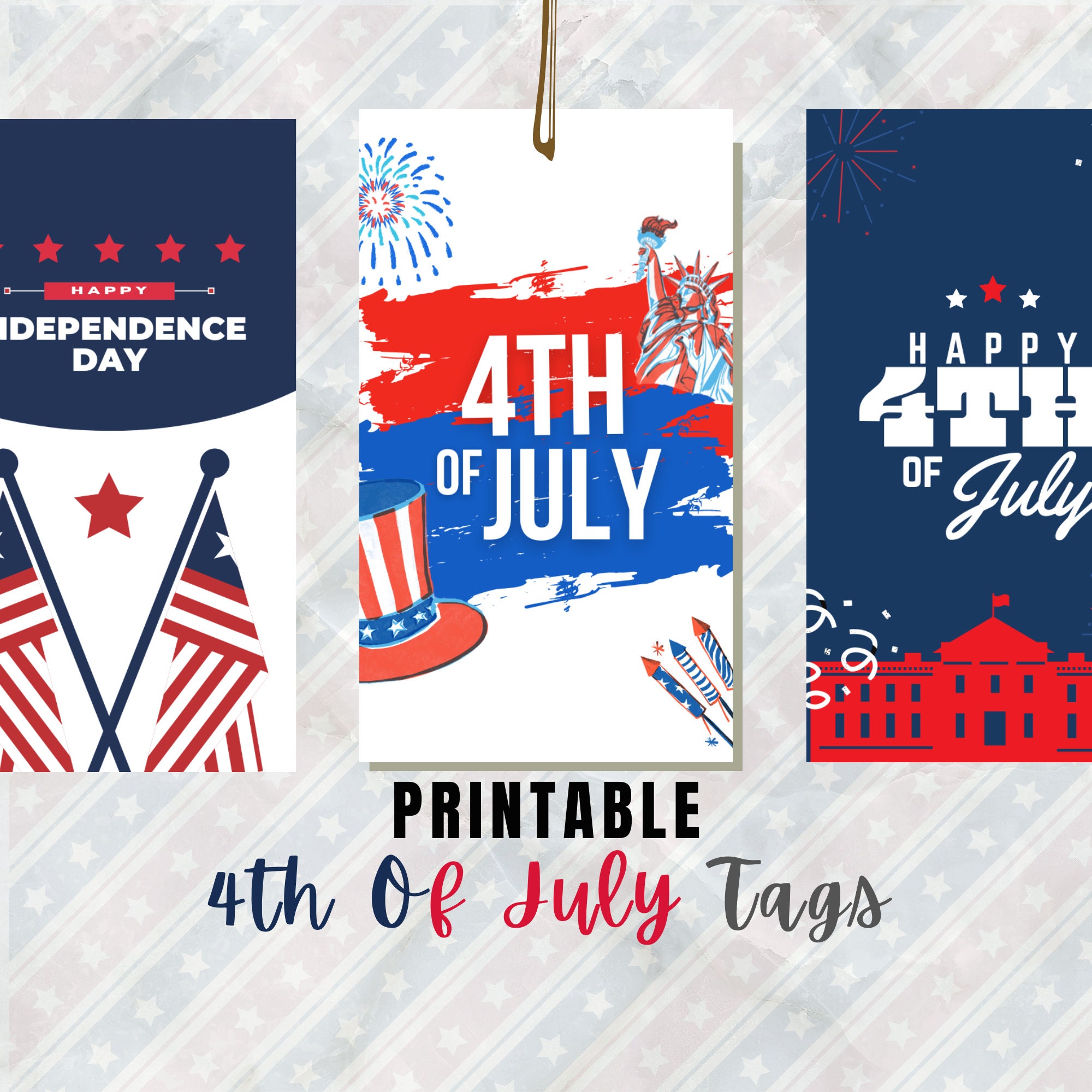 BEST VALUE 4th of July Tags Printable Instant Download Happy Fourth of ...