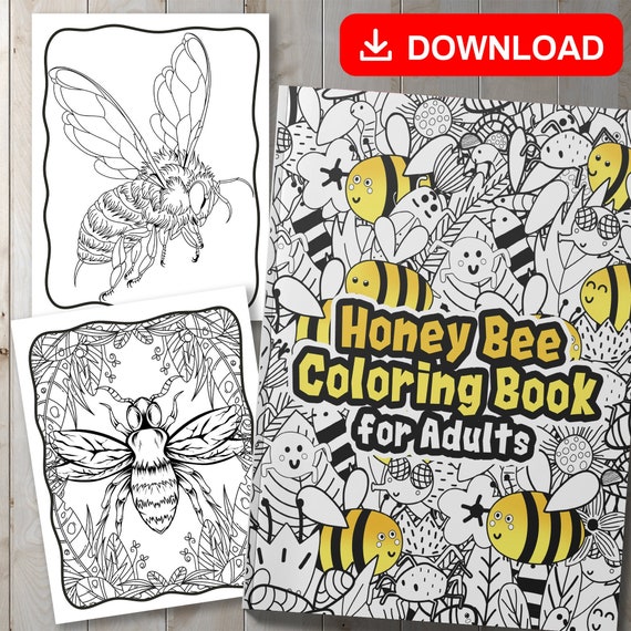 BEST VALUE Honey Bee Coloring Book for Adults Instant - Etsy