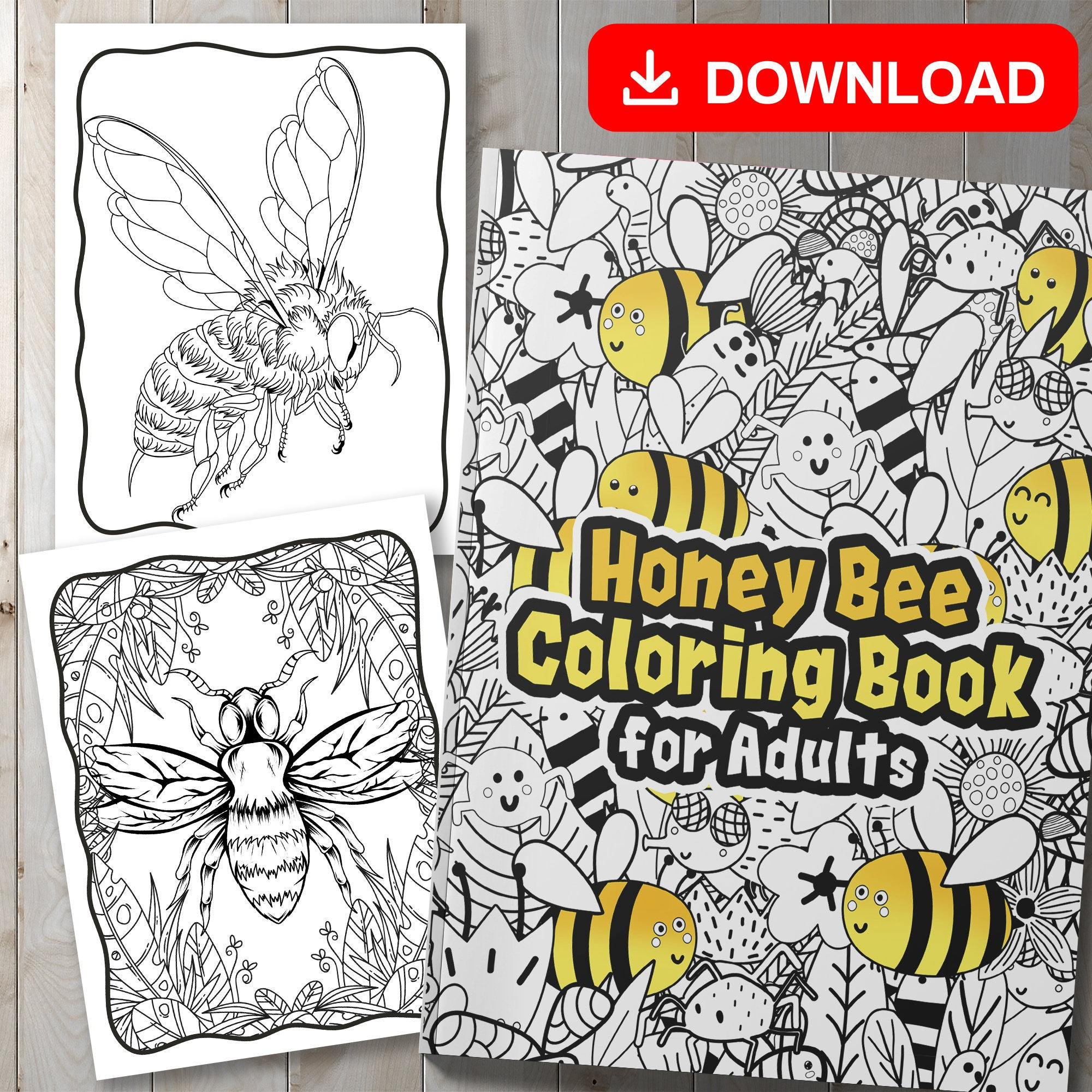 Realistic Bee Coloring Pages
