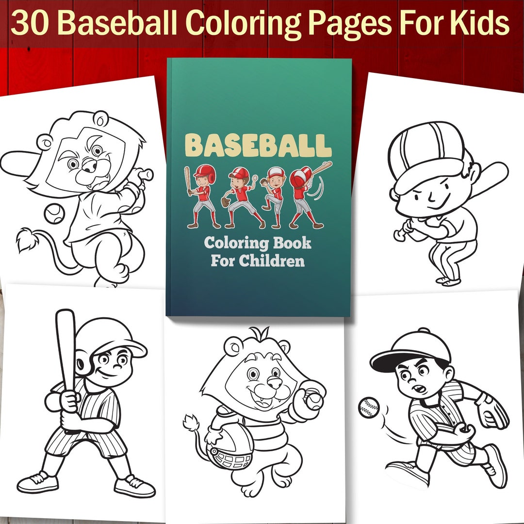 BEST VALUE! Baseball Coloring Book for Children - Instant Download Cool ...