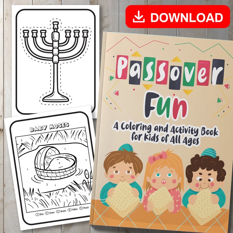 BEST VALUE Passover Fun - Instant Download Coloring and Activity Book ...