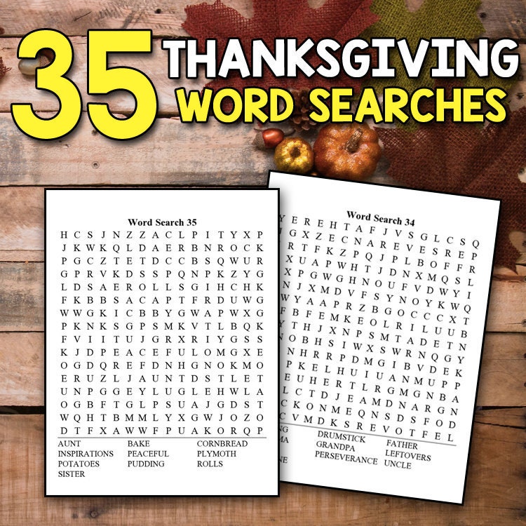 Thanksgiving Word Search: Word Search Puzzle Book for Kids Adults and ...