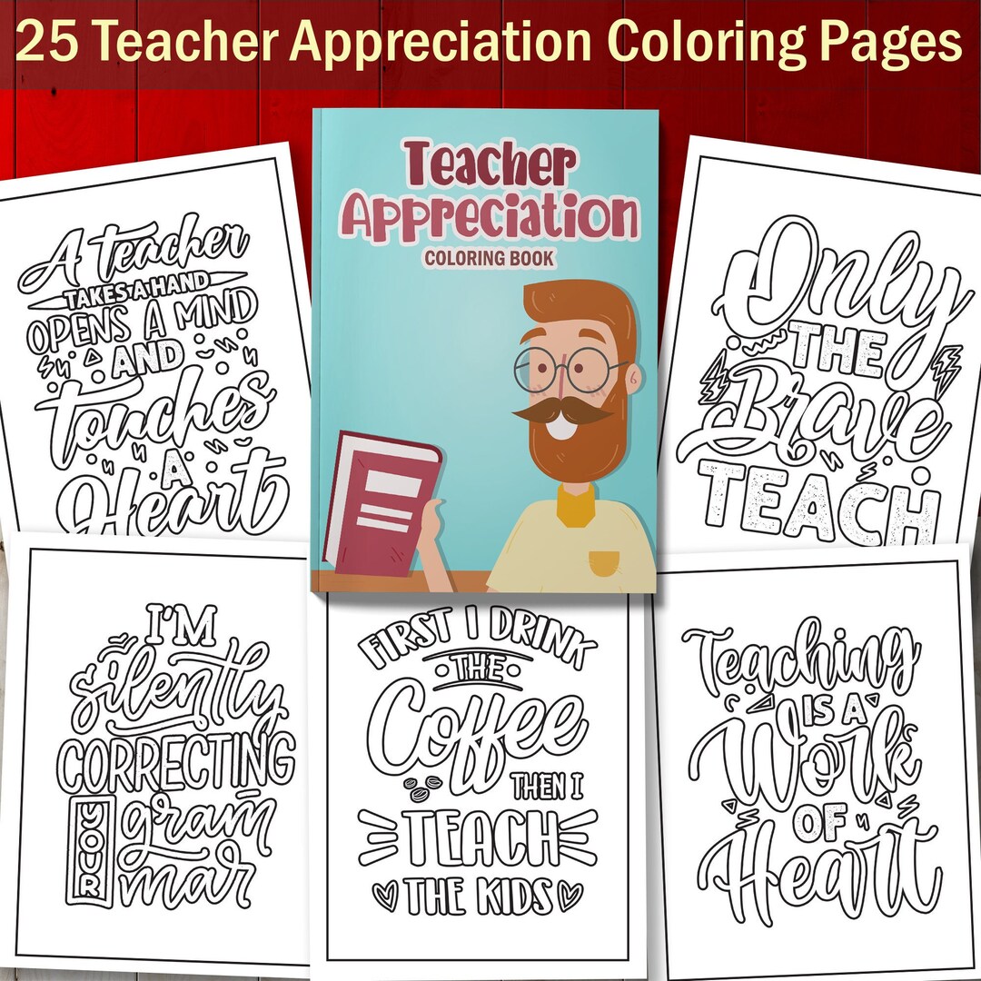 BEST VALUE! Teacher Appreciation Coloring Book - Instant Download ...