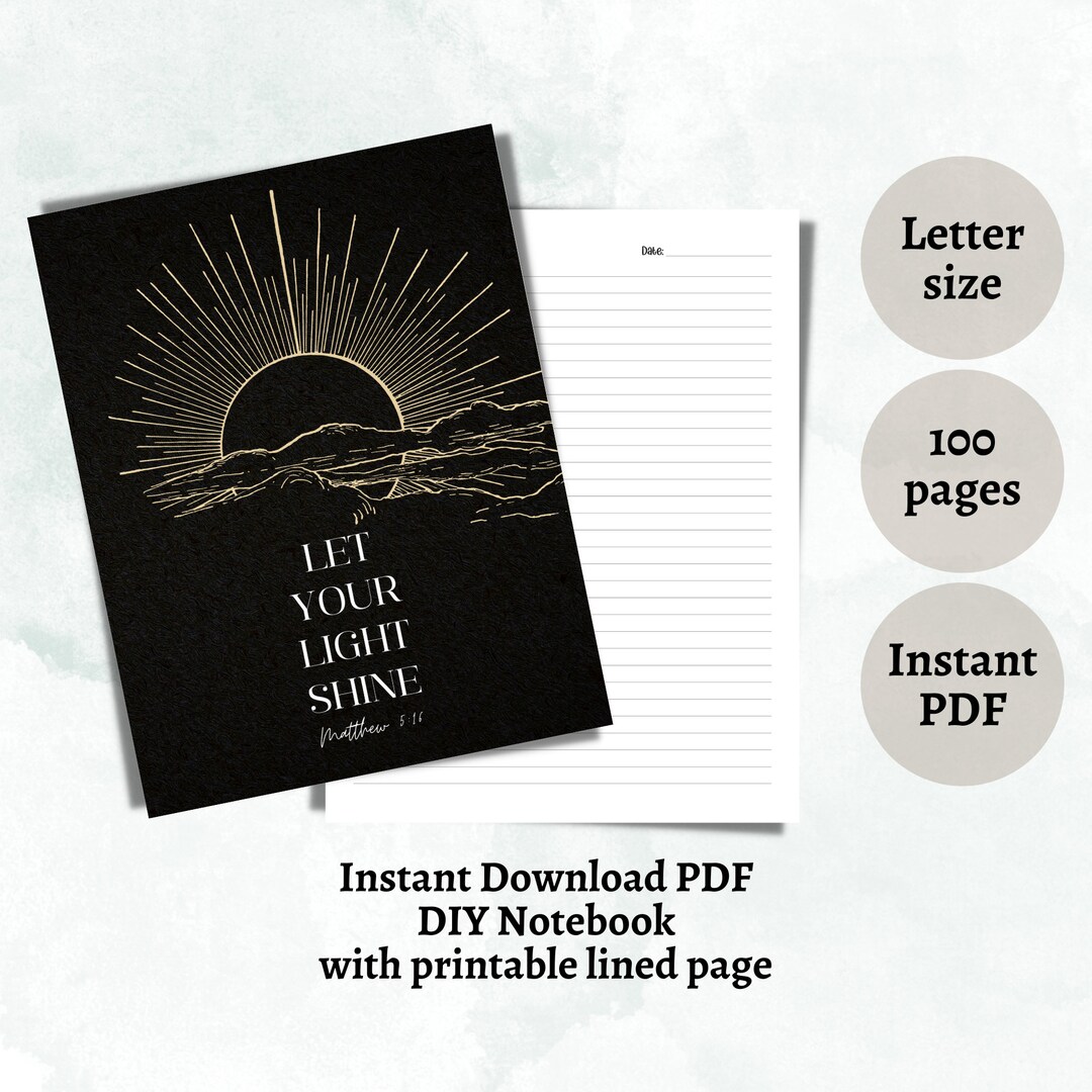BEST VALUE 1 Printable Notebook Inspirational Cover - Instant Download ...