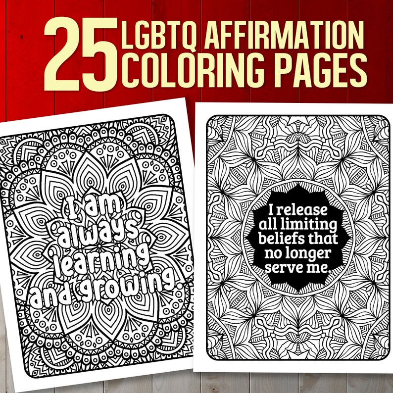 BEST VALUE! LGBTQ+ Affirmation Coloring Book - Instant Download - Color ...