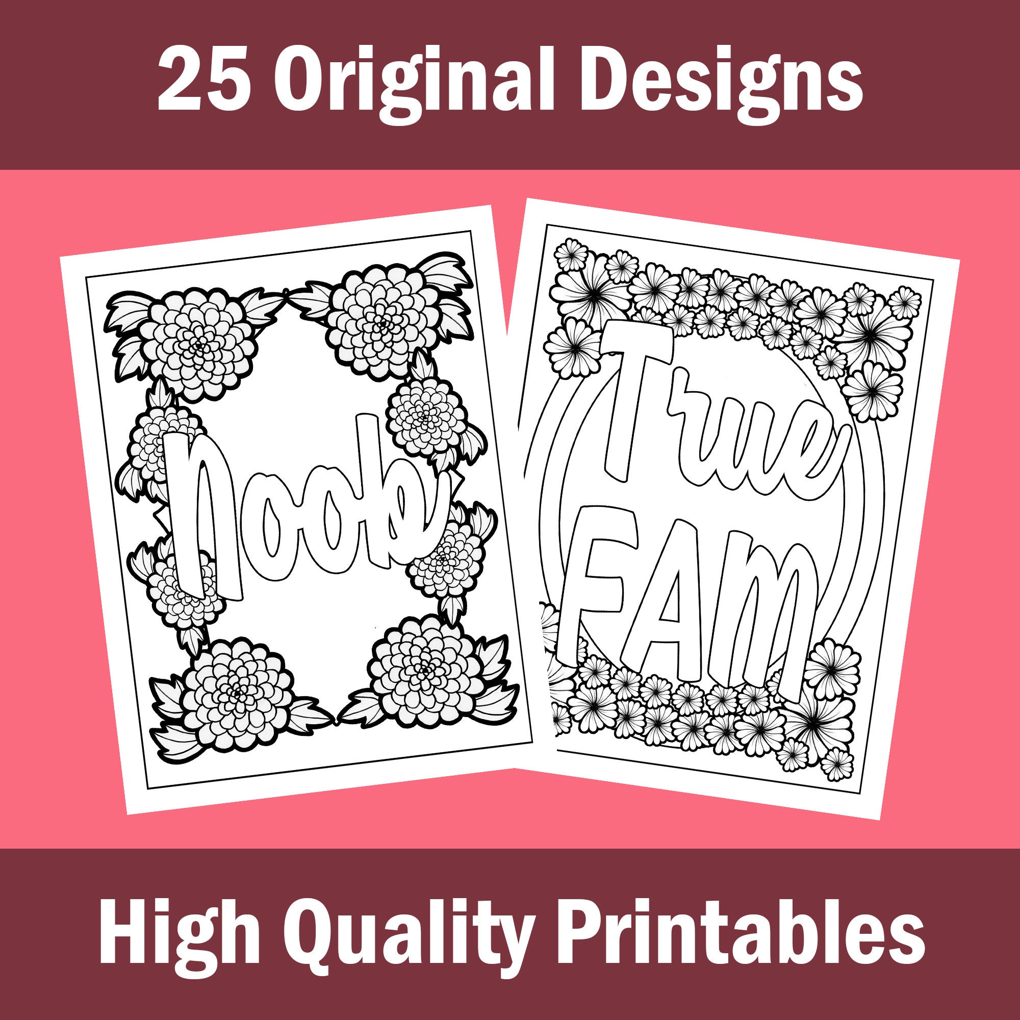 BEST VALUE 25 Pages of Gen Z Slang Coloring Book With Gorgeous Designs ...
