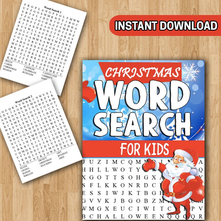 Christmas Word Search for Kids: Word Search Puzzle Book for Kids Adults ...