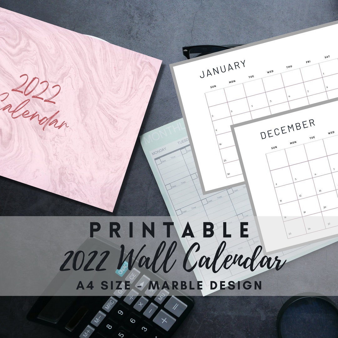 BEST VALUE Printable 2022 Wall Calendar Sheet - Instant Download ...