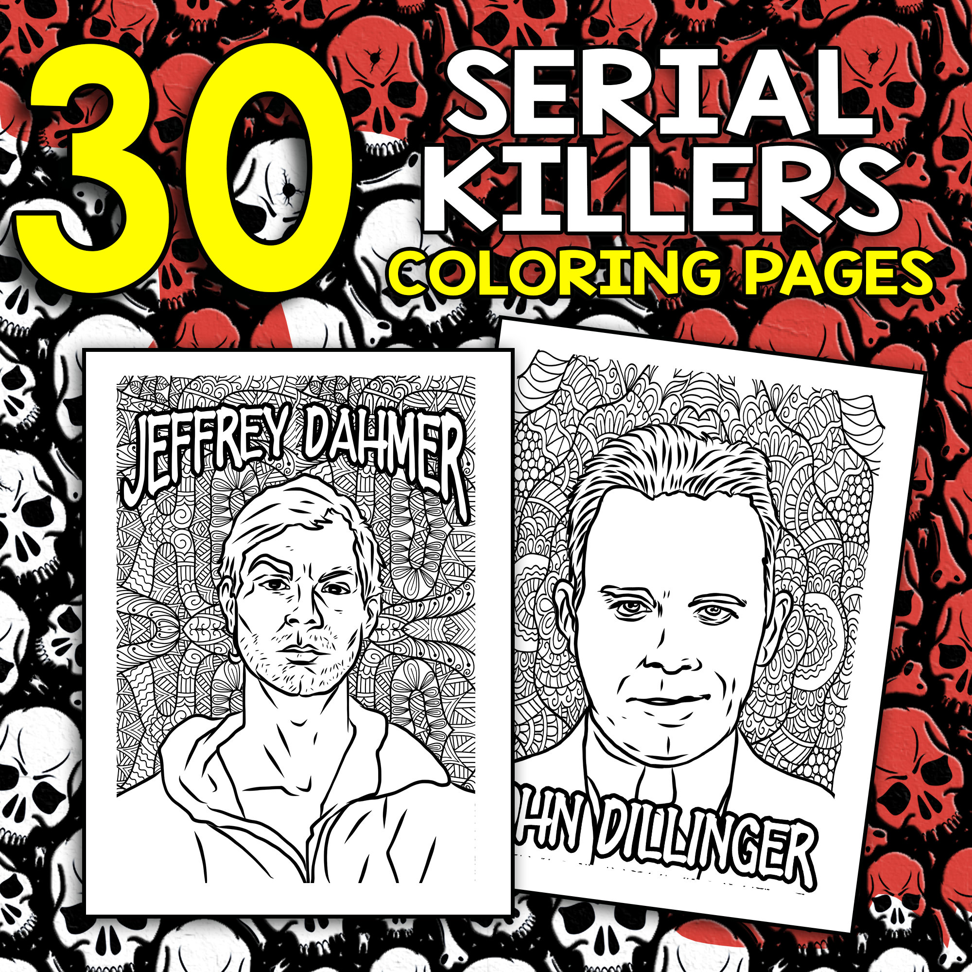 BEST VALUE Scary Serial Killers Adult Coloring Book - Instant Download ...