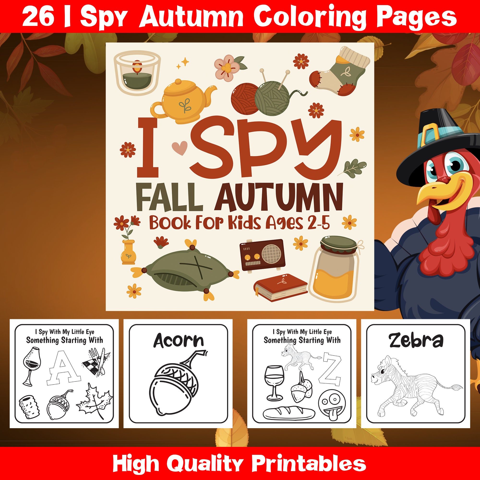 BEST VALUE I Spy Fall Autumn Book for Kids Ages 2-5 Instant Download ...