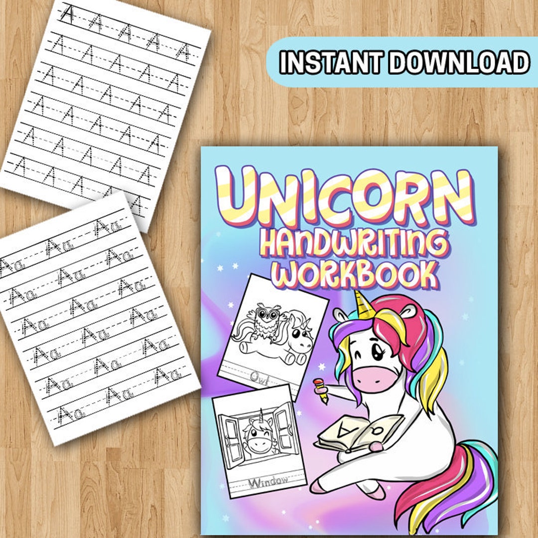 BEST VALUE 26 Unicorn Handwriting Workbook for Kids: Learn the Alphabet ...