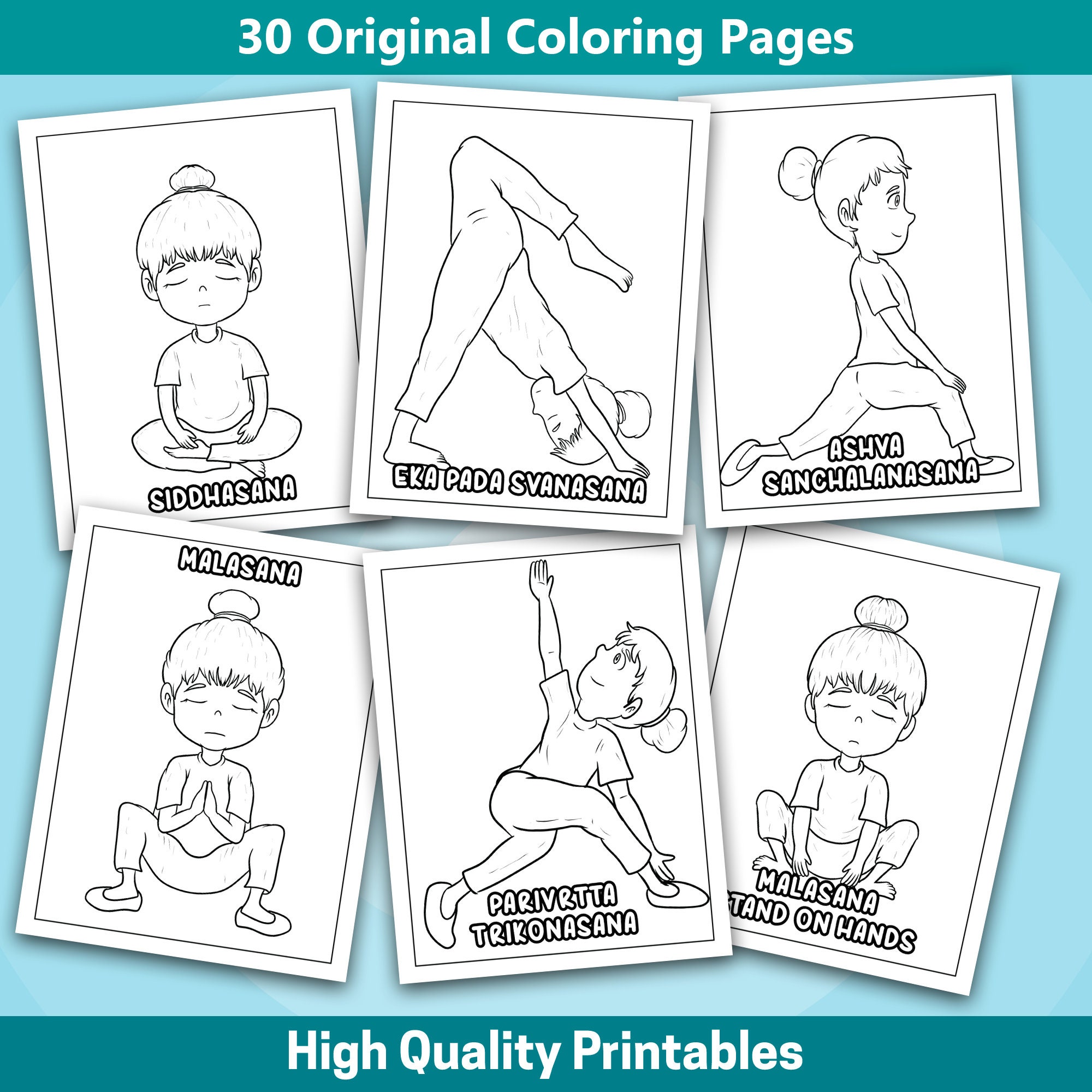 BEST VALUE 30 Yoga and Me Instant Download Coloring Book for - Etsy