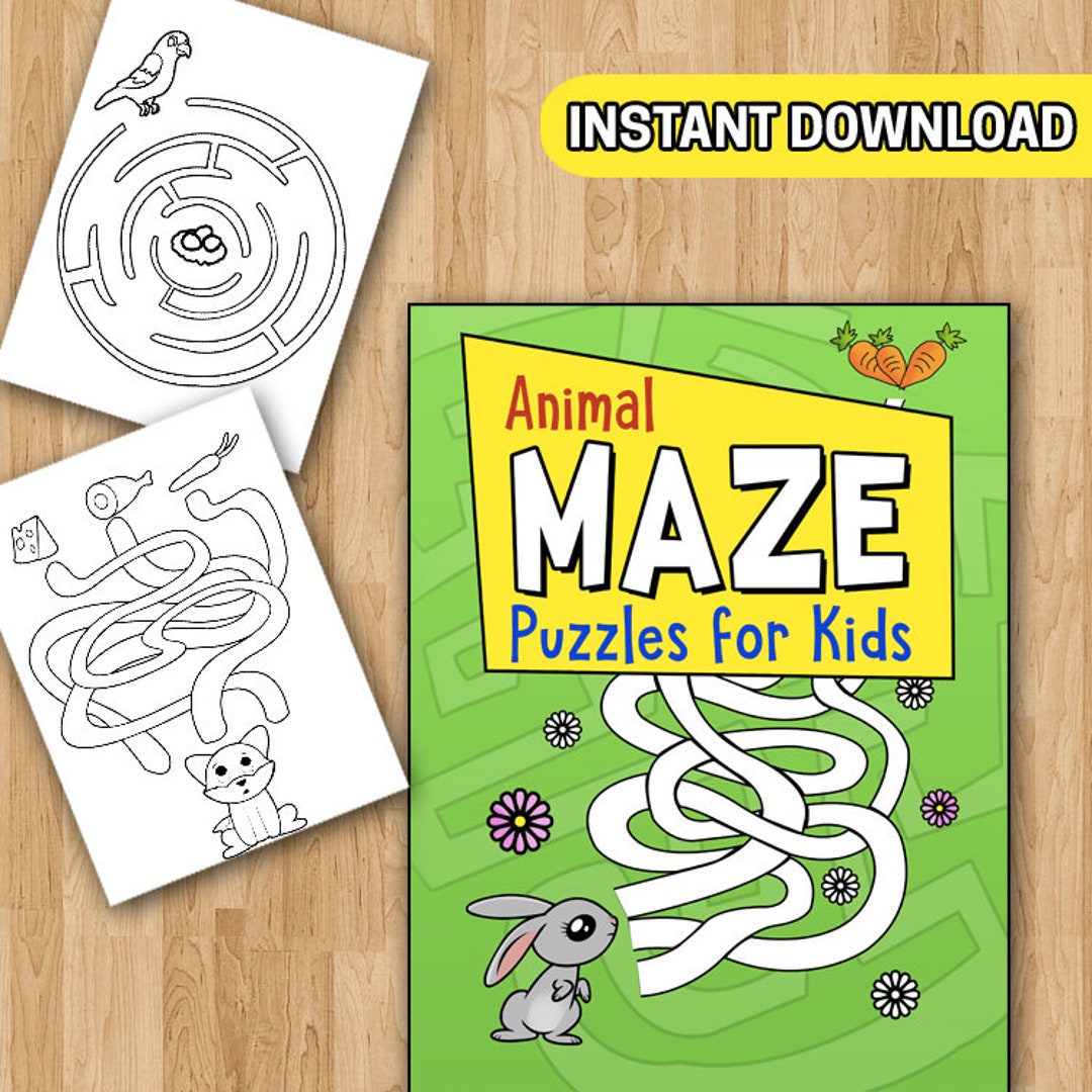 BEST VALUE Kids Activity Pack Animal Mazes 30 Coloring Pages for Animal ...