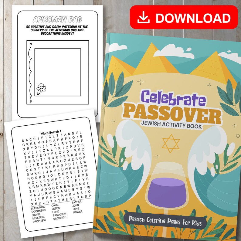 BEST VALUE! Celebrate Passover Jewish Activity Book - Instant Download ...