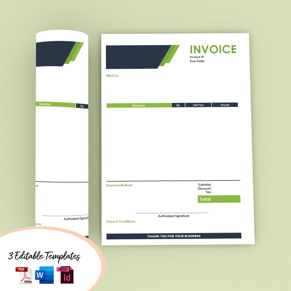 Professional Invoice Template Instant Download Editable Invoice Form ...
