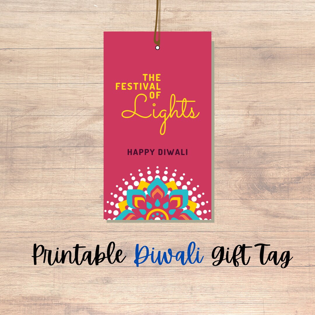 BEST VALUE Printable Diwali Gift Tag Instant Download Happy Diwali Gift ...
