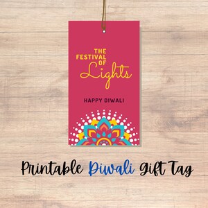BEST VALUE Printable Diwali Gift Tag Instant Download Happy Diwali Gift ...