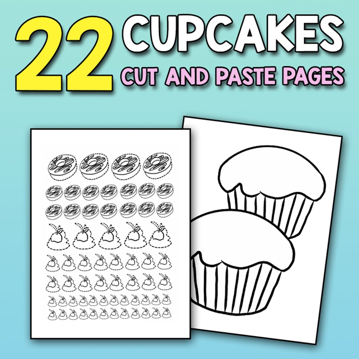 BEST VALUE Build Your Own Cupcake – 22 Printable Cut and Paste Workbook ...