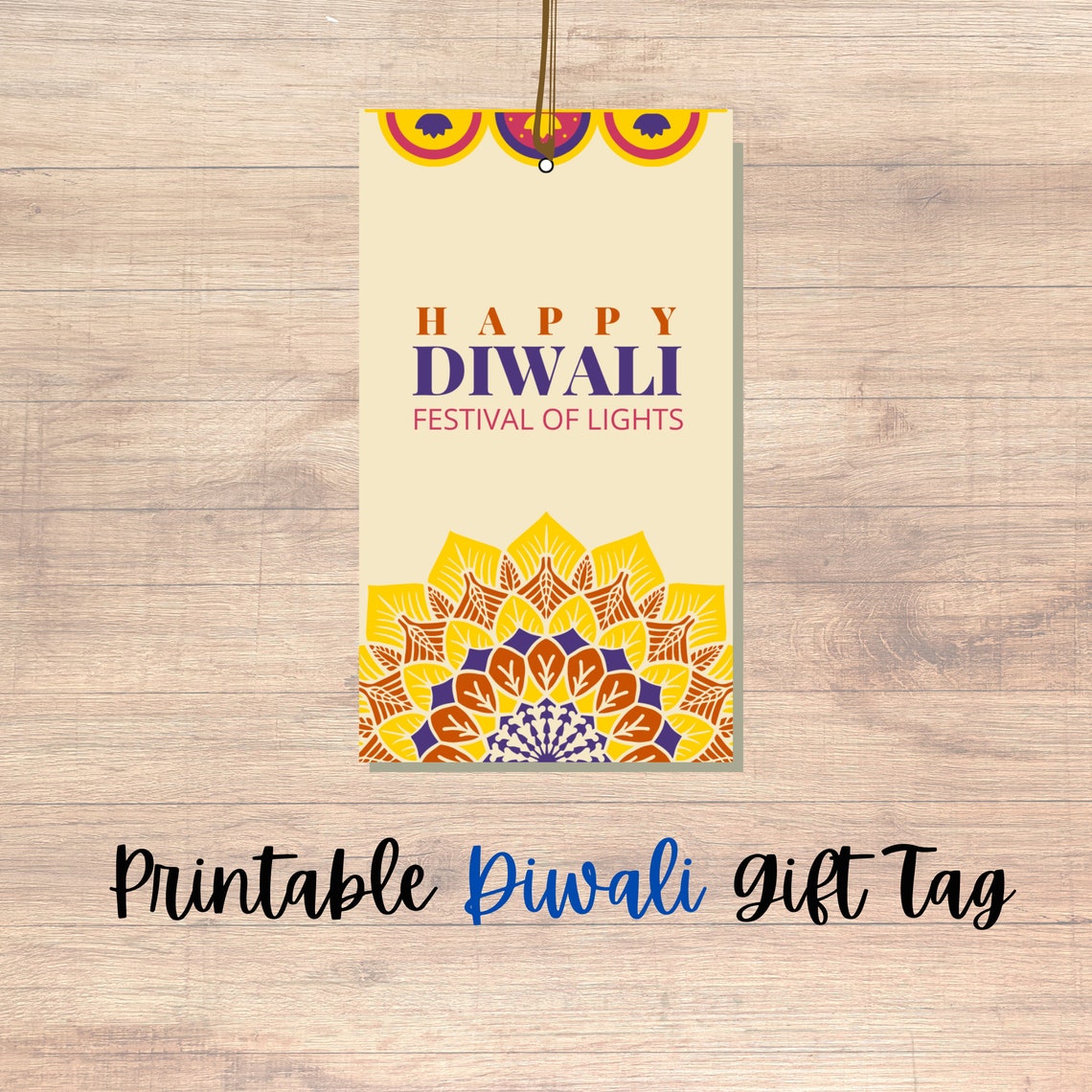 BEST VALUE Printable Diwali Gift Tag - Instant Download Happy Diwali ...