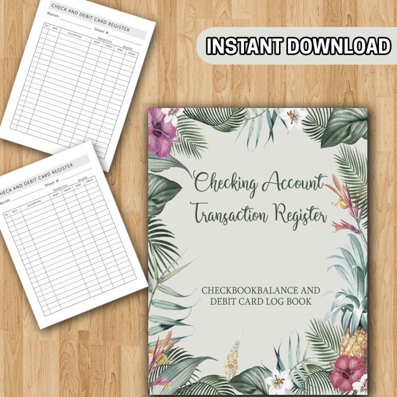 Checking Account Transaction Register - Check Book Balance and Debit ...