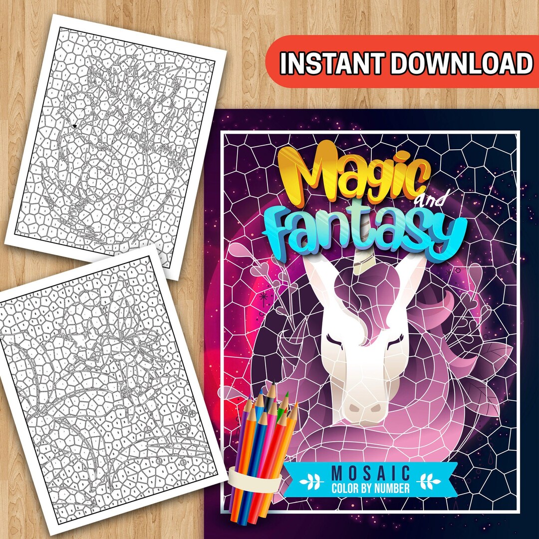 BEST VALUE Magic and Fantasy Mosaic Color by Number - Magical ...