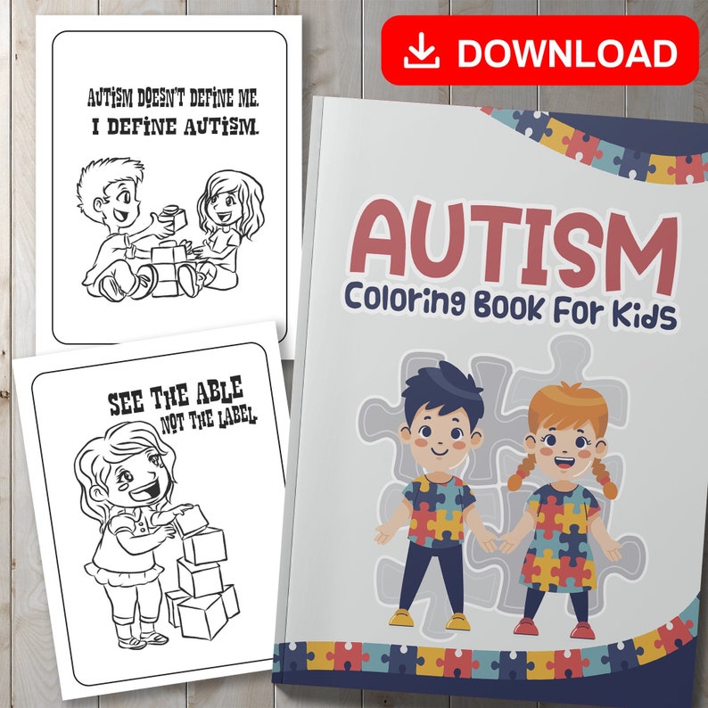BEST VALUE Autism Coloring Book for Kids Instant Download Fun ...