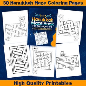 BEST VALUE 30 Hanukkah Maze Coloring Book - Instant Download Coloring ...