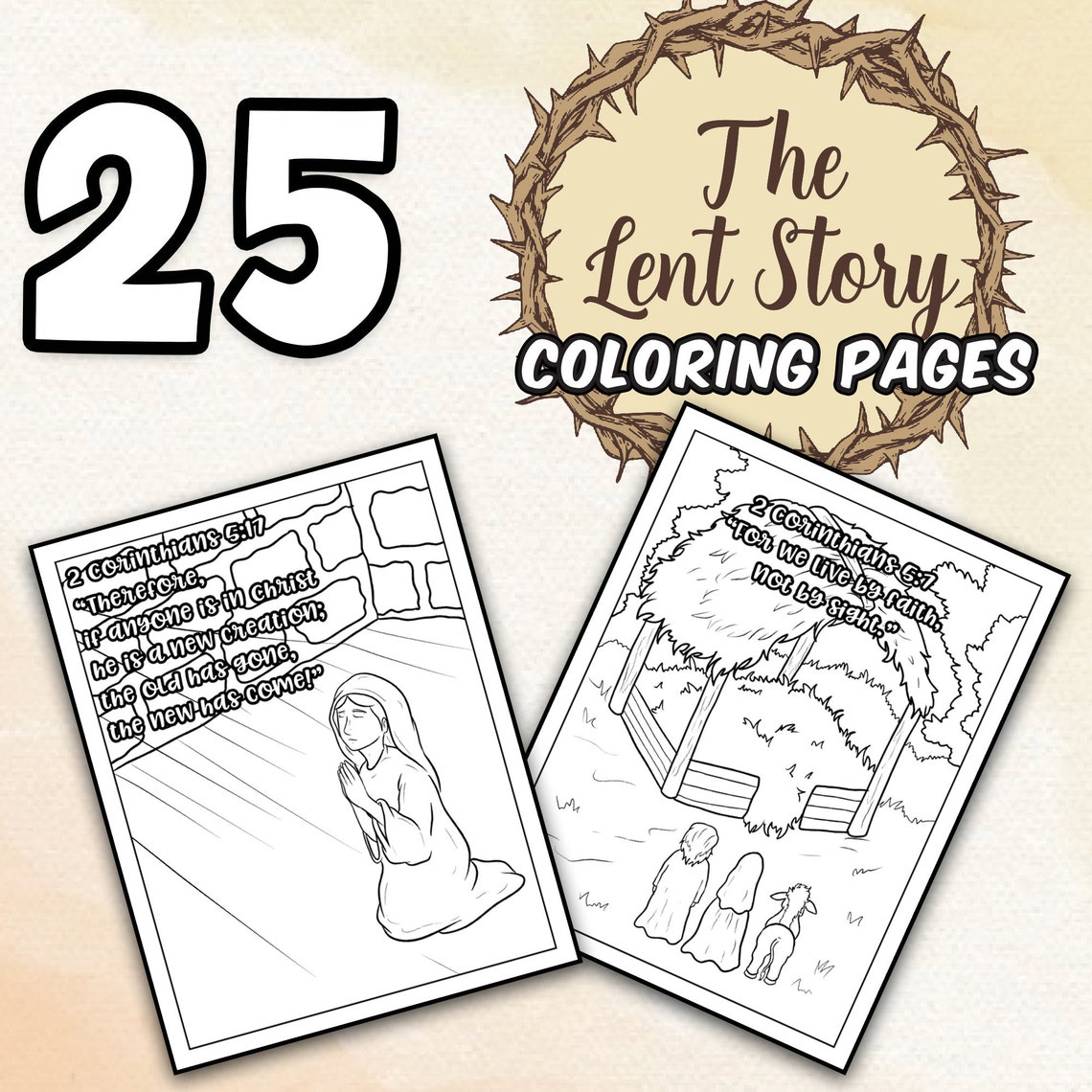 BEST VALUE 25 the Lent Story Instant Download Coloring W/ Bible Verse ...