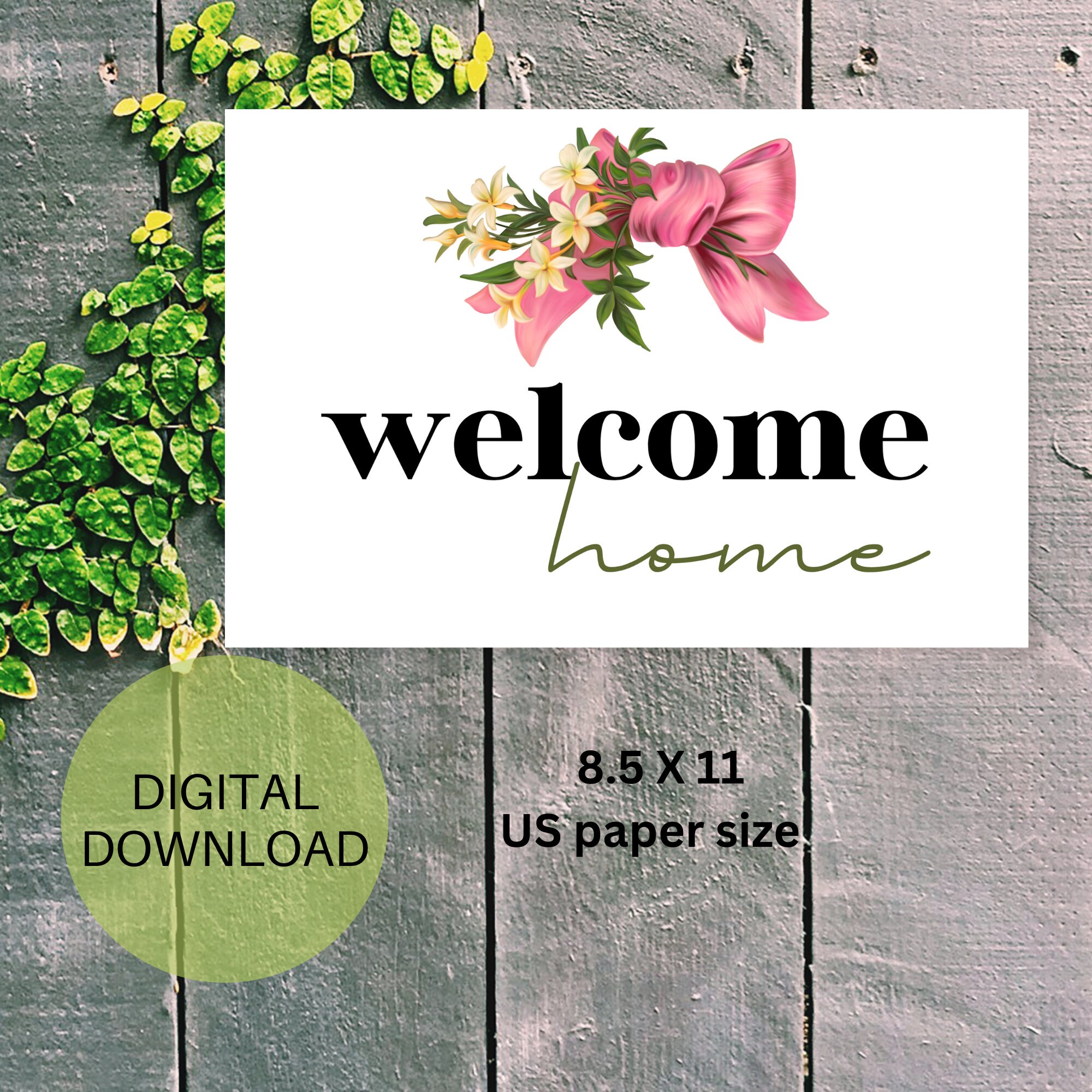 BEST VALUE Welcome Home Printable Instant Download Entryway - Etsy