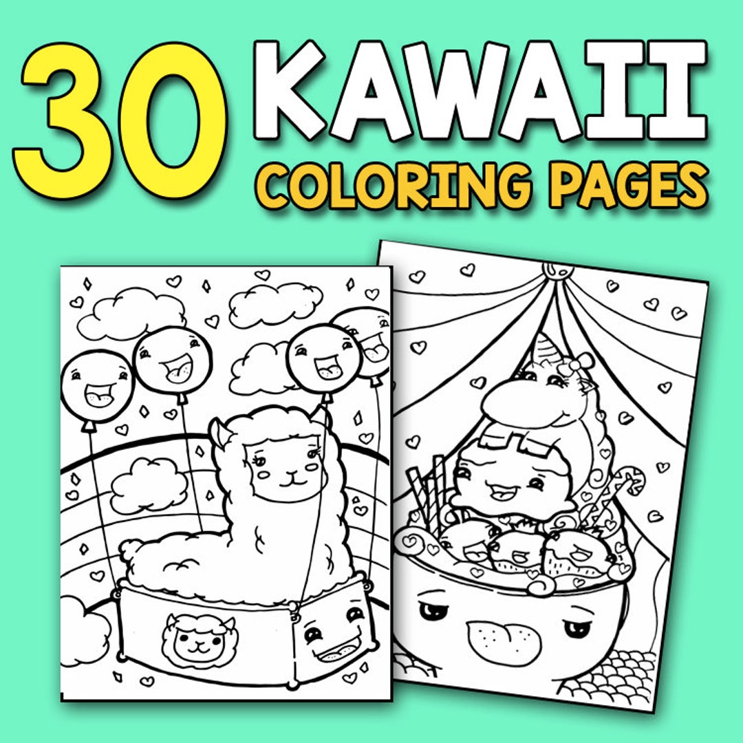 BEST VALUE Kawaii Alpacas and Unicorns A Super Cute Coloring Book ...