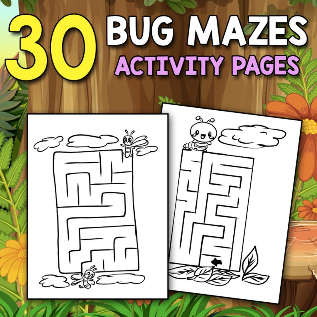 BEST VALUE Bug Mazes Activity Book– 30 Bug Mazes Activity Page for Boys,girls, and Kids Ages 4 ...