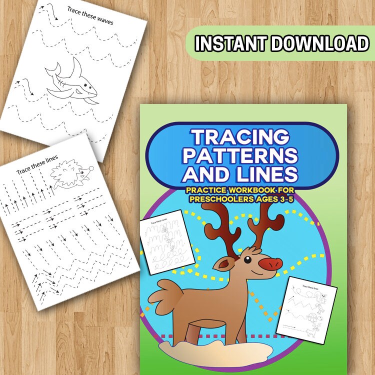 Tracing Patterns and Lines 10 Tracing Worksheets Practice Workbook for ...