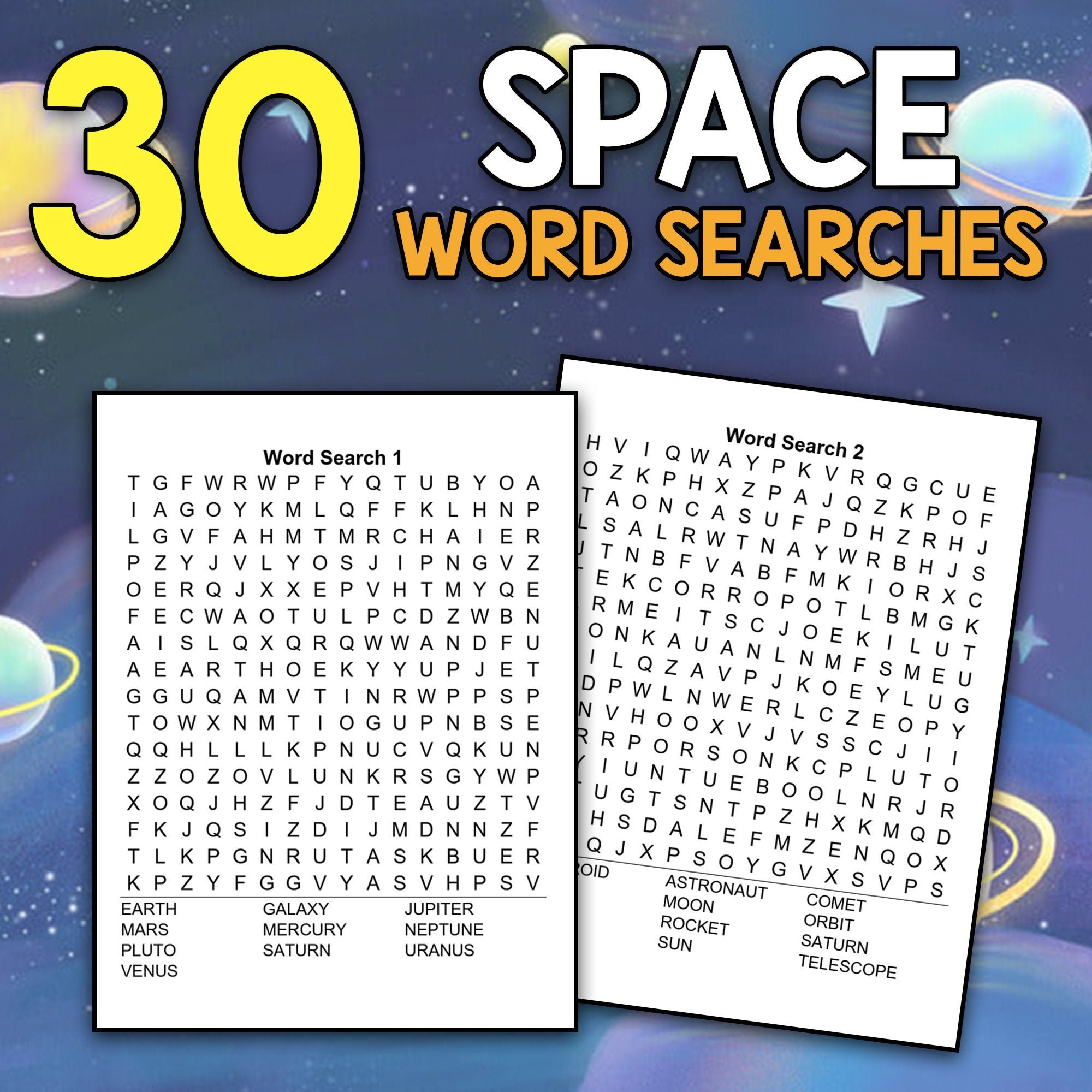 BEST VALUE 30 Outer Space Word Search Puzzles for Kids and Adults Who ...