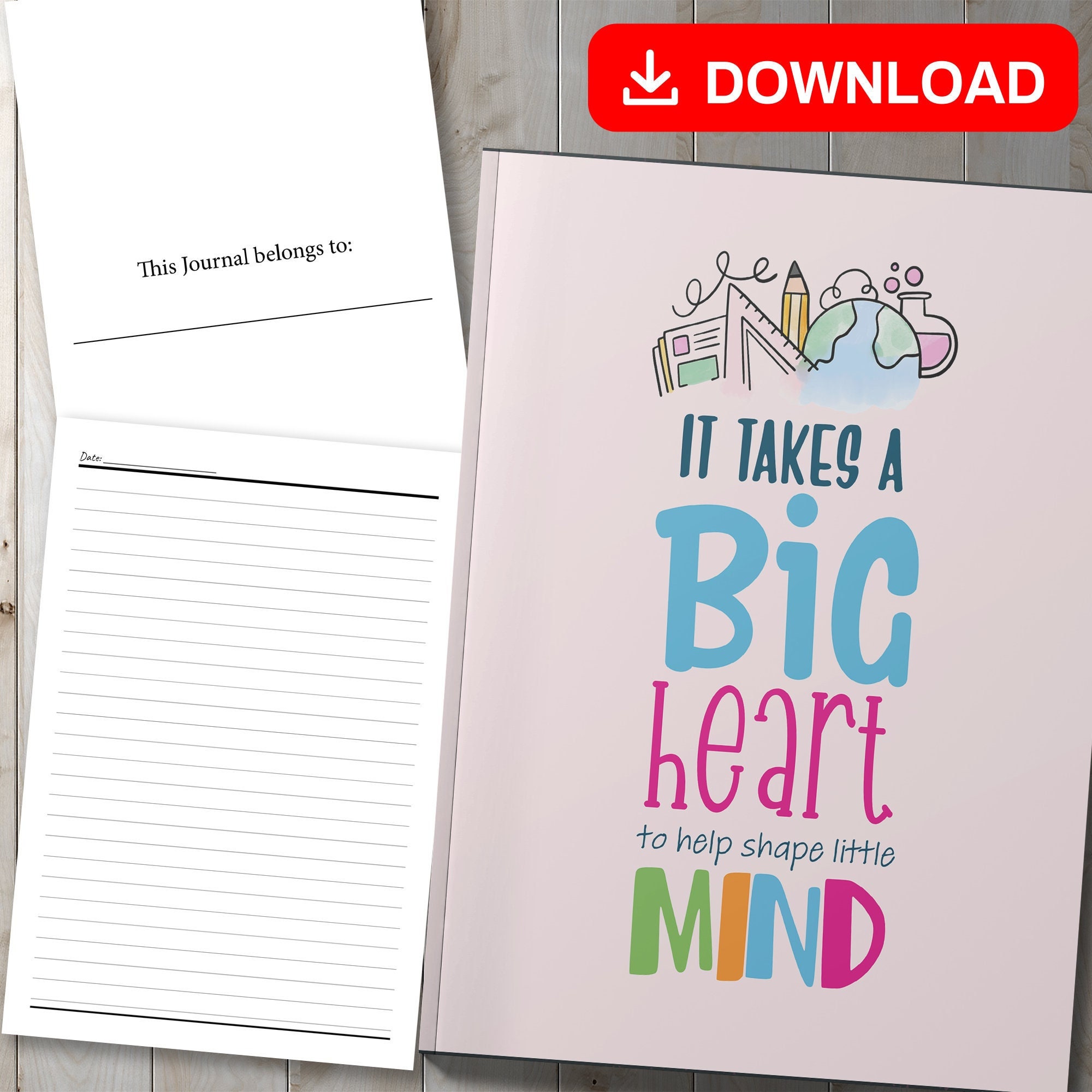 BEST VALUE It Takes A Big Heart to Help Shape Little Minds Journal ...