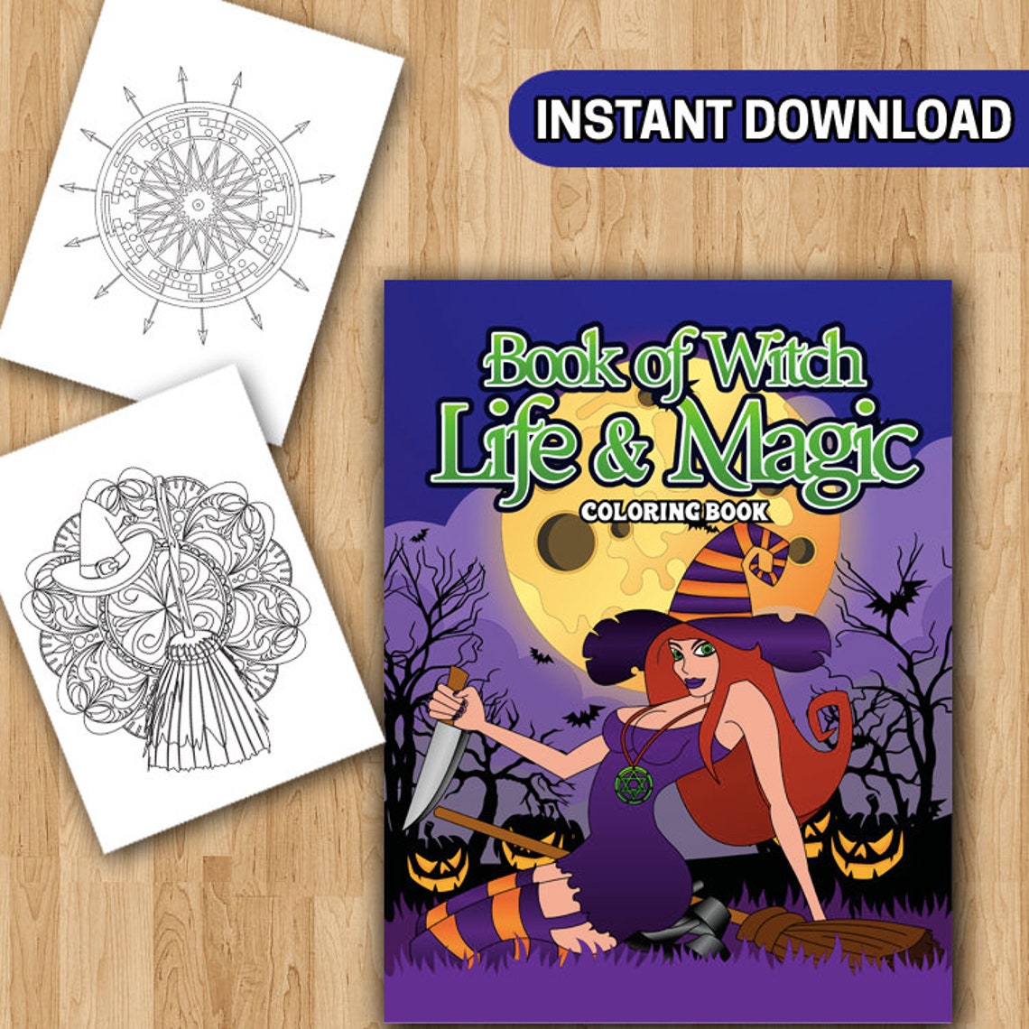 Book of Witch Life and Magic Coloring Book: A Dark Fantasy - Etsy