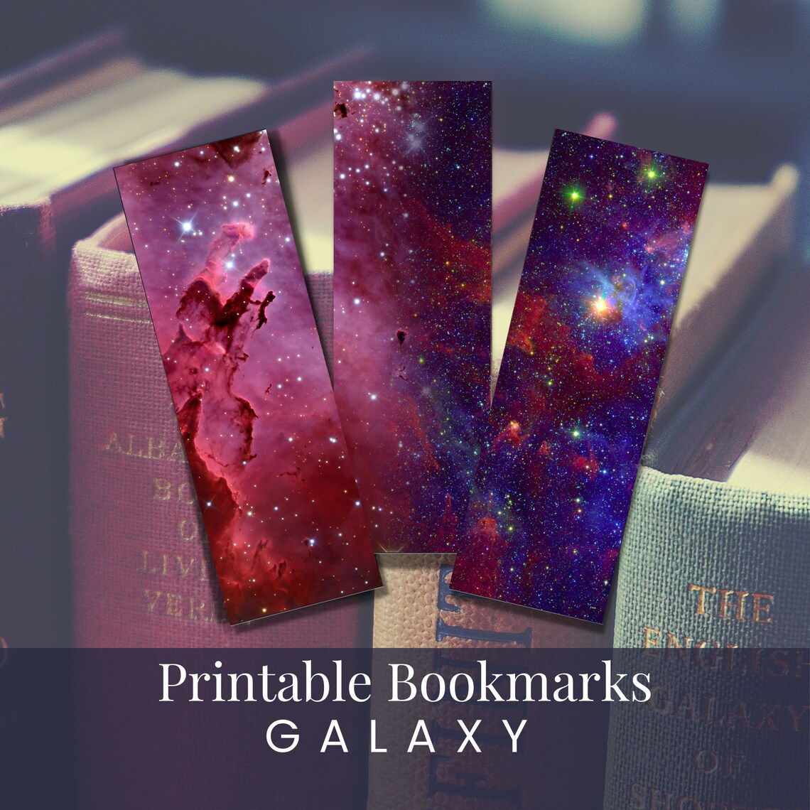 BEST VALUE Printable Bookmarks Set of 3 Galaxy Bookmark Designs Instant ...