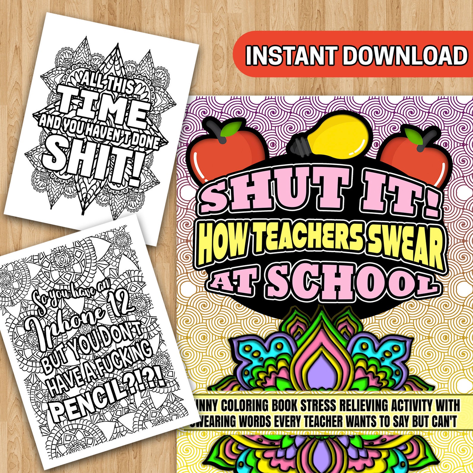 BEST VALUE 30 Shut It How Teachers Swear at School: Funny Coloring Book ...