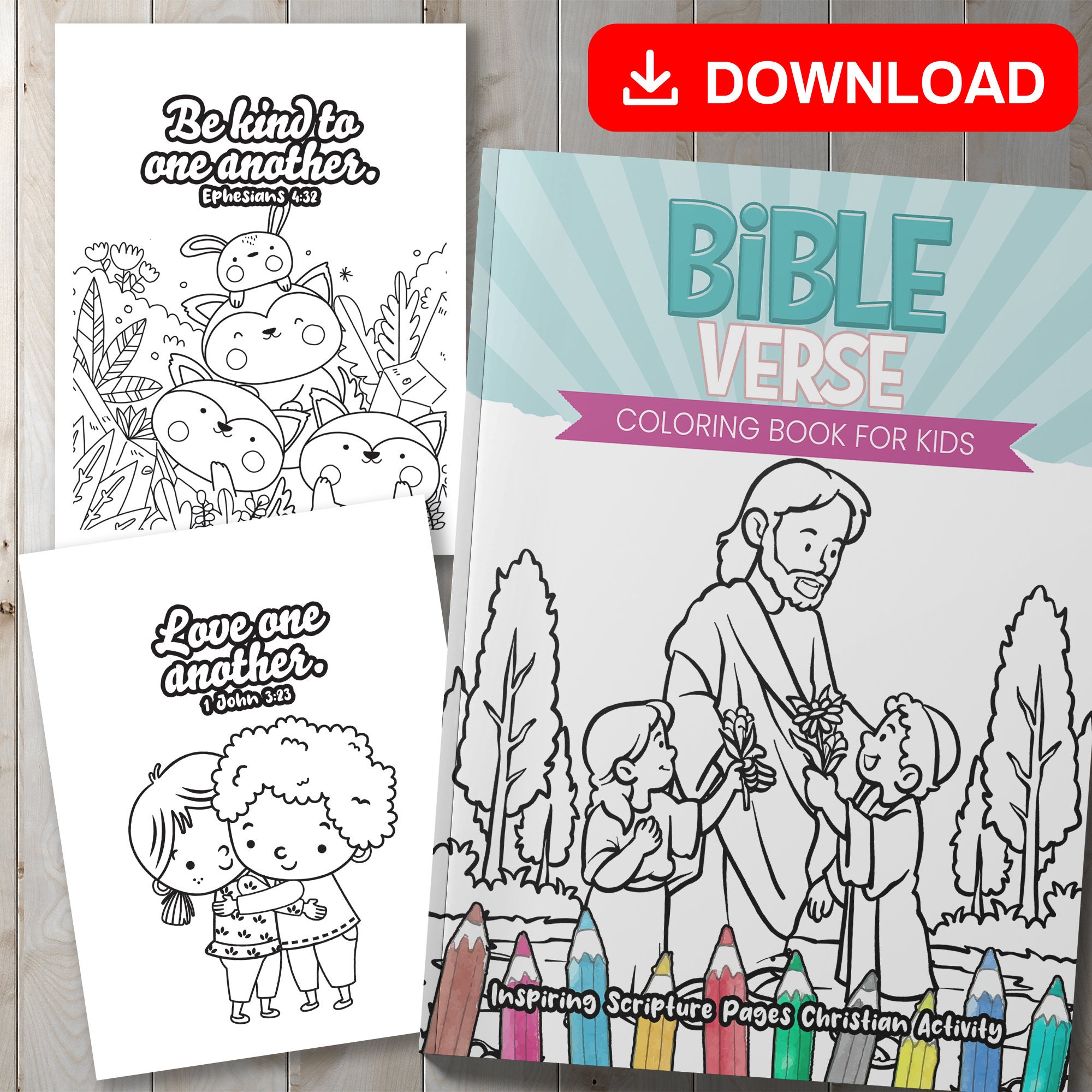 BEST VALUE Bible Verse Coloring Book for Kids Instant Download ...
