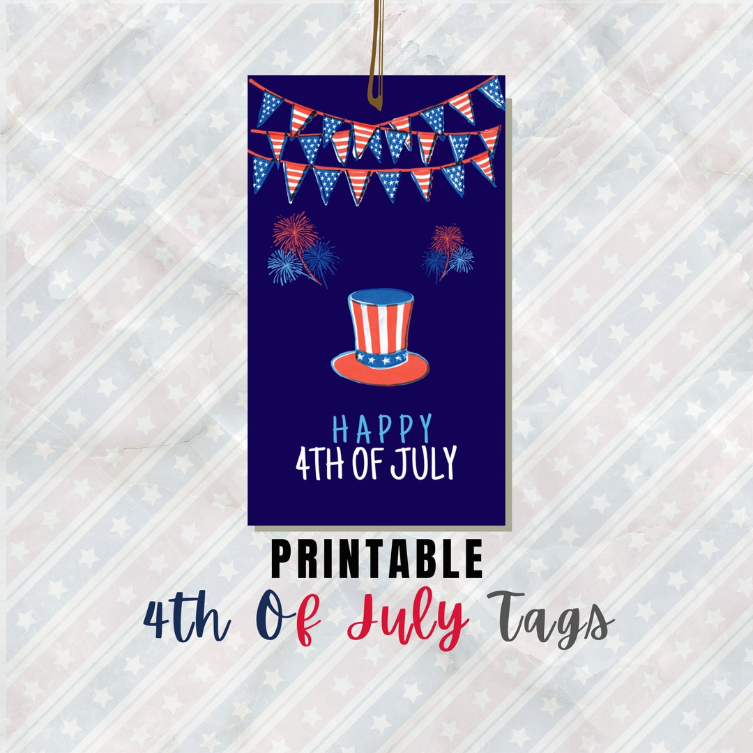 BEST VALUE! 4th of July Tags Printable - Instant Download Happy Fourth ...