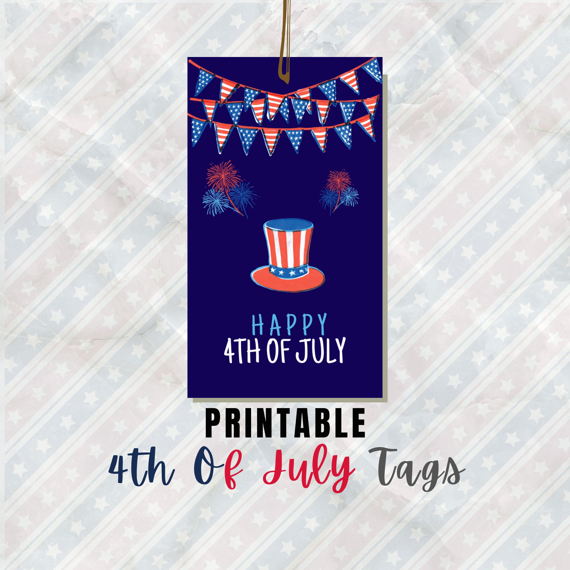 BEST VALUE! 4th of July Tags Printable - Instant Download Happy Fourth ...