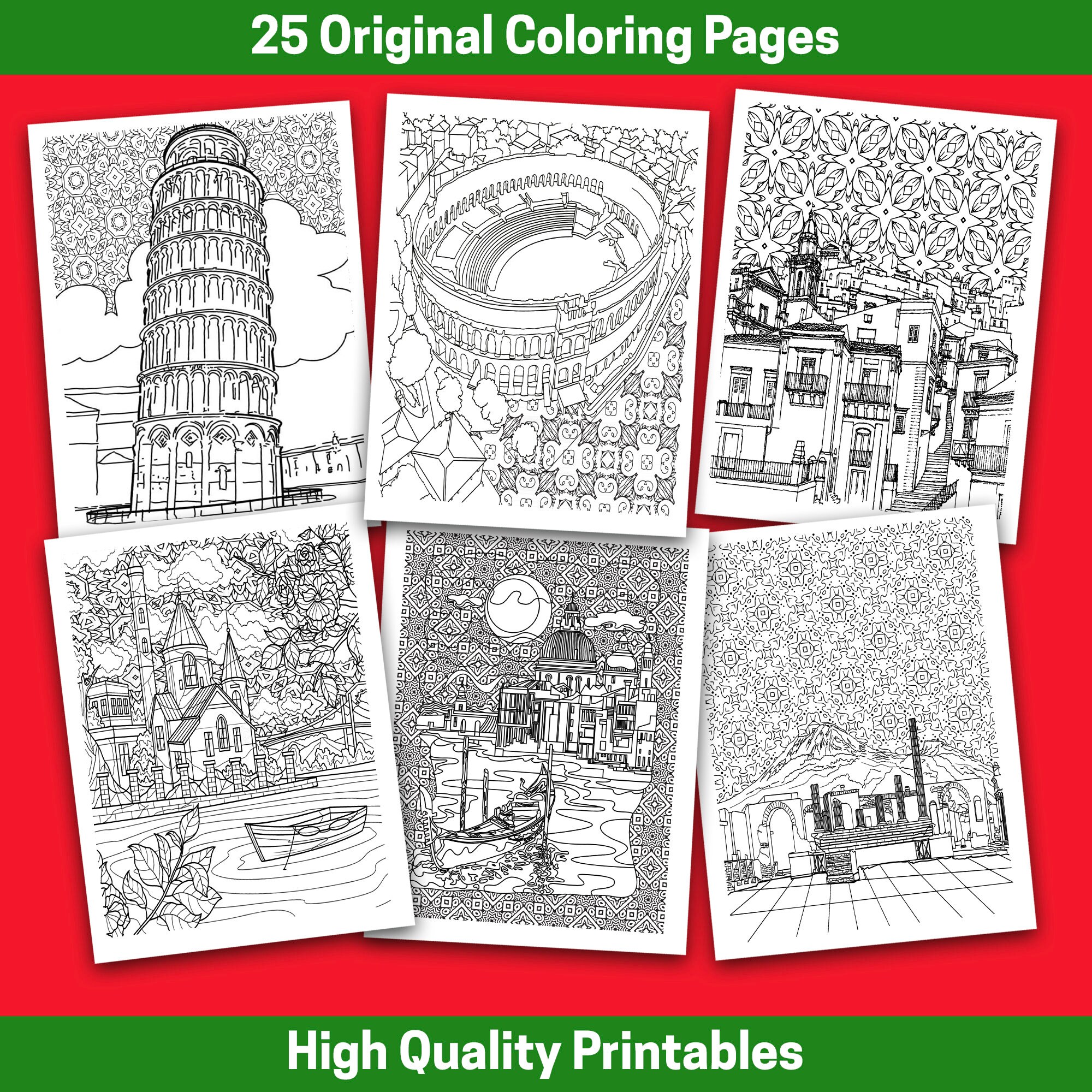 BEST VALUE Hello Italy Coloring Book - Instant Download Stress ...