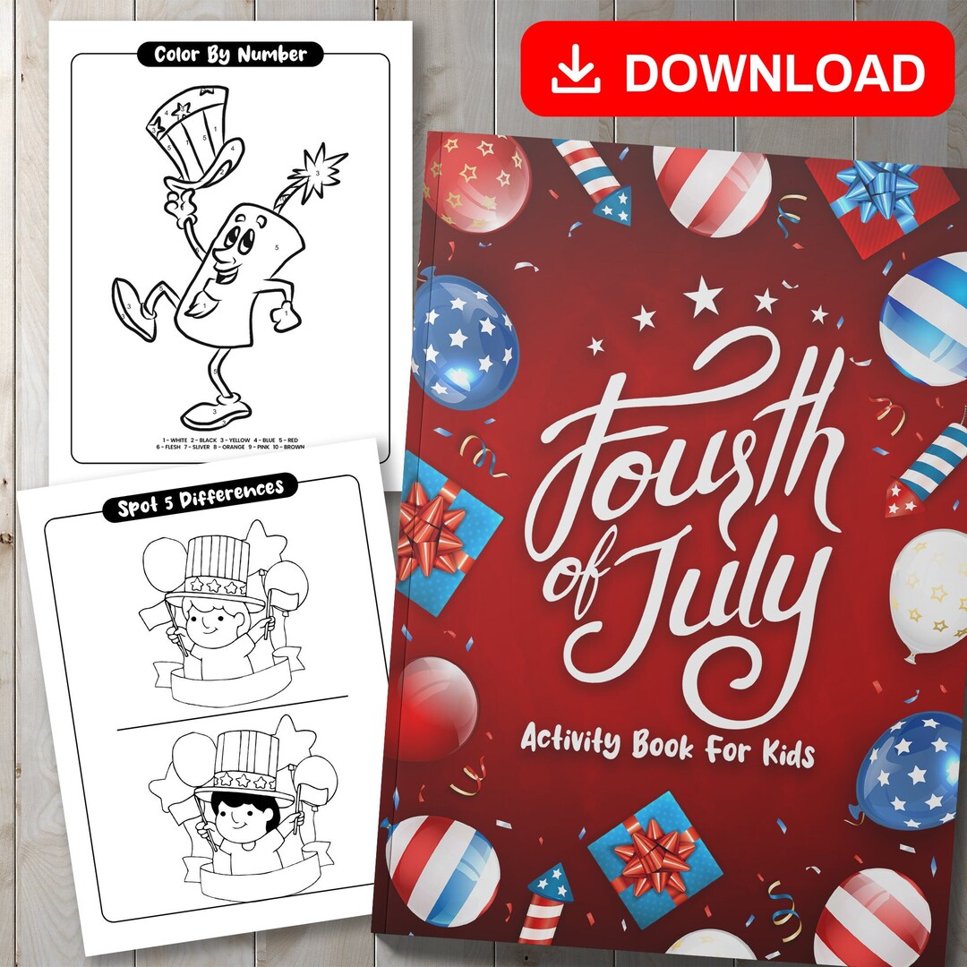 BEST VALUE Fourth of July Activity Book for Kids - Instant Download Fun ...