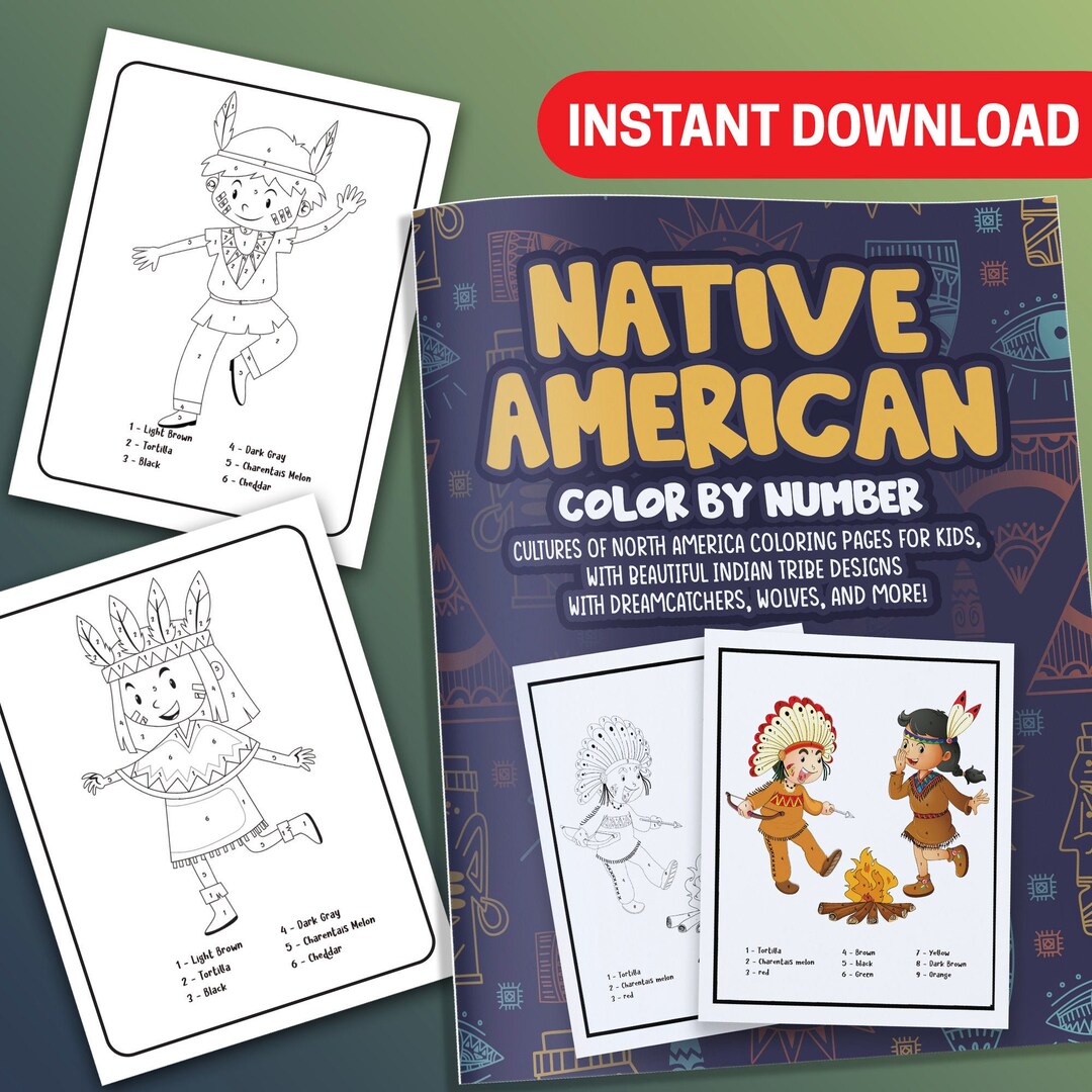 BEST VALUE 20 Native American Color by Number - Instant Download ...