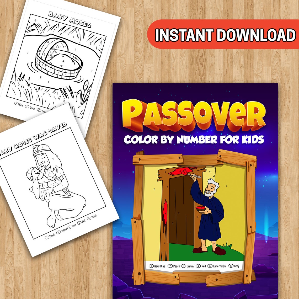 BEST VALUE 30 Pesach Printable Color by Number Coloring Sheets ...