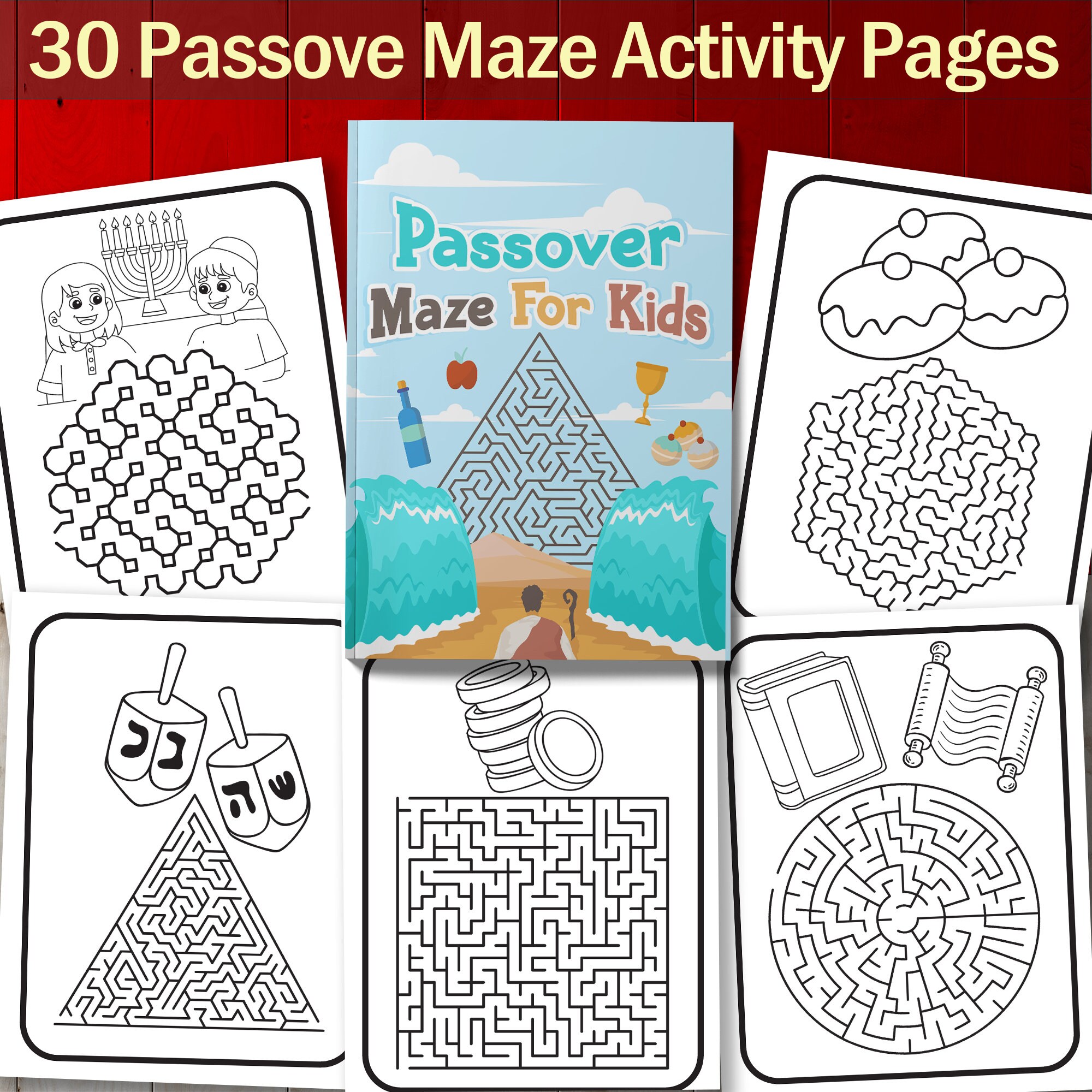 BEST VALUE Passover Mazes for Kids Instant Download Puzzle Pages ...