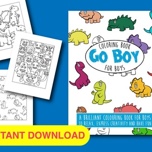 Boys Coloring Pages Instant Download PDF Printable Cute - Etsy