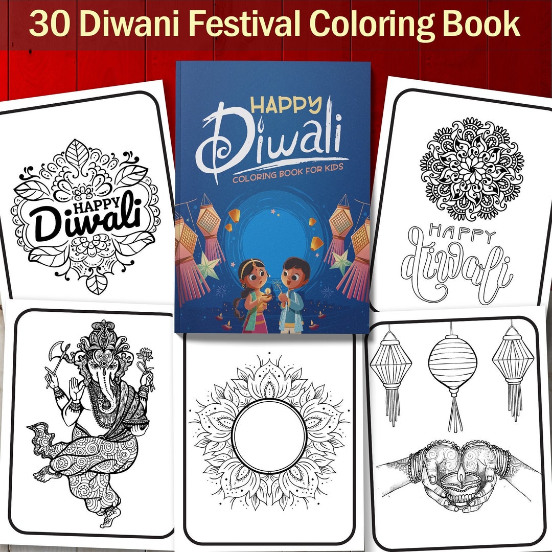 BEST VALUE Happy Diwali Coloring Book for Kids - Instant Download ...