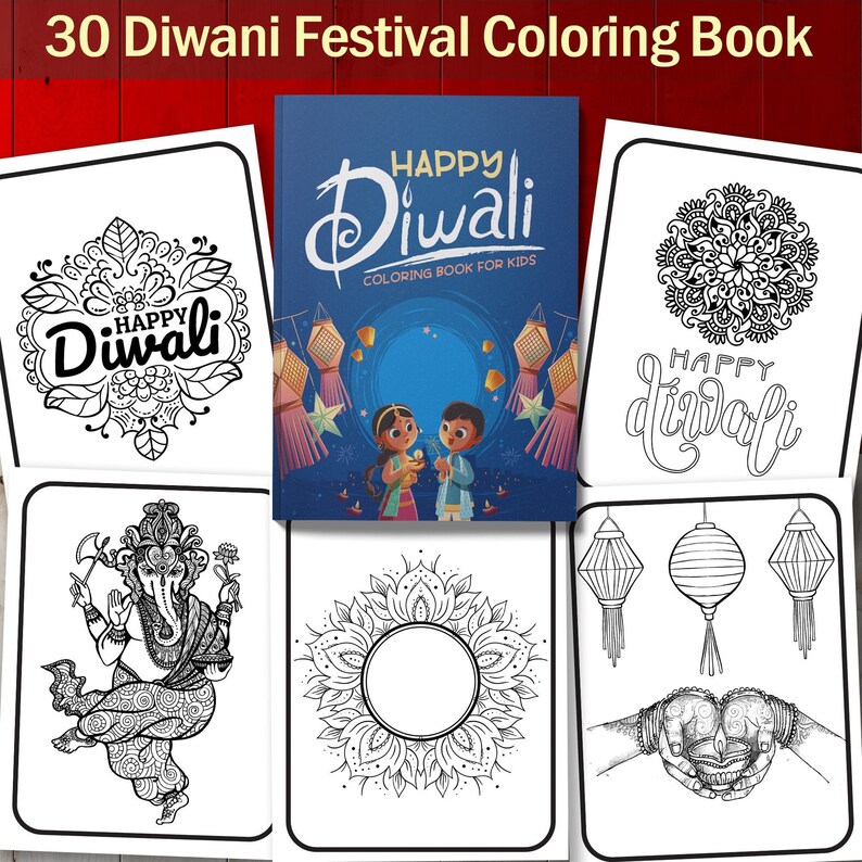 BEST VALUE Happy Diwali Coloring Book for Kids Instant Download ...
