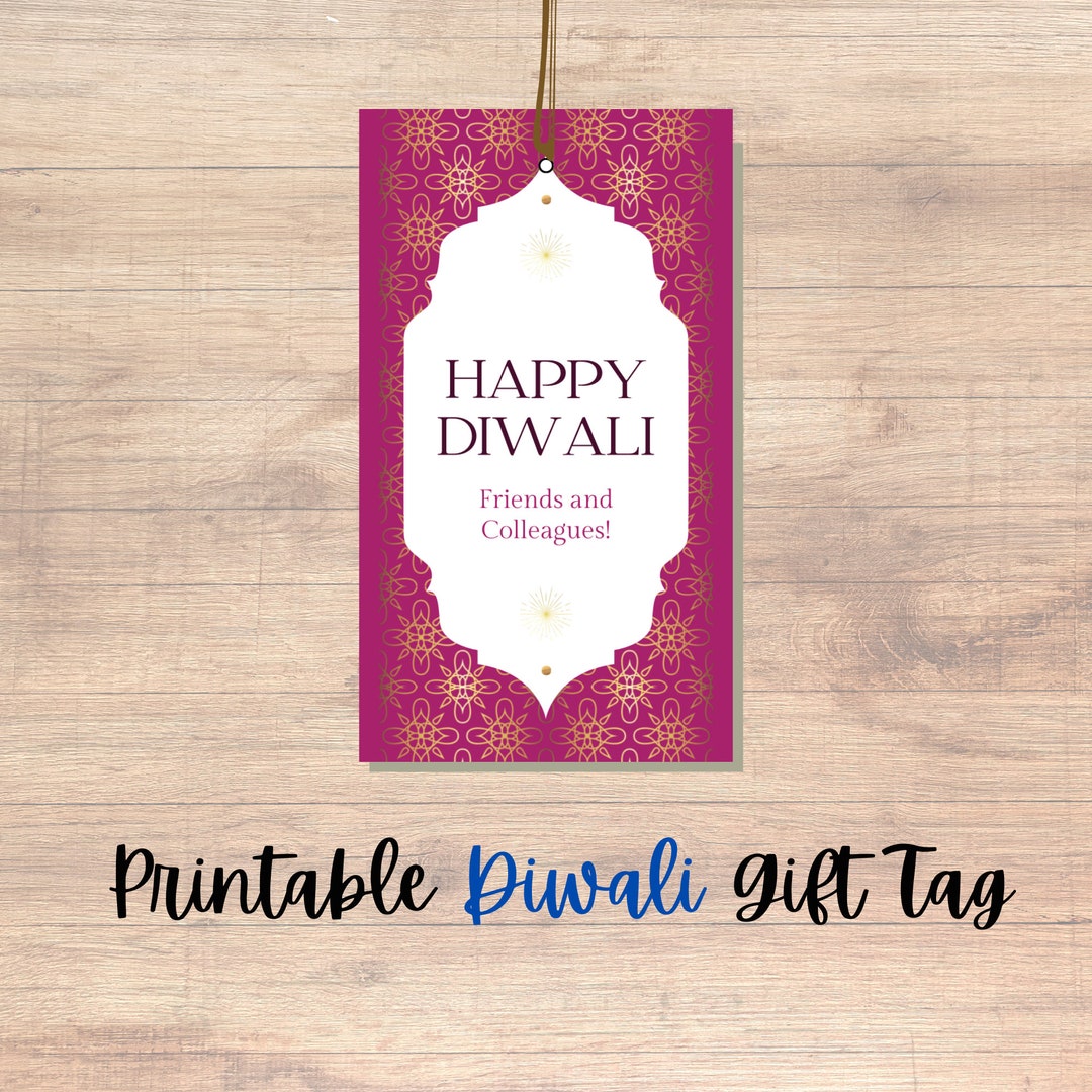 BEST VALUE Printable Diwali Gift Tag Instant Download Happy - Etsy